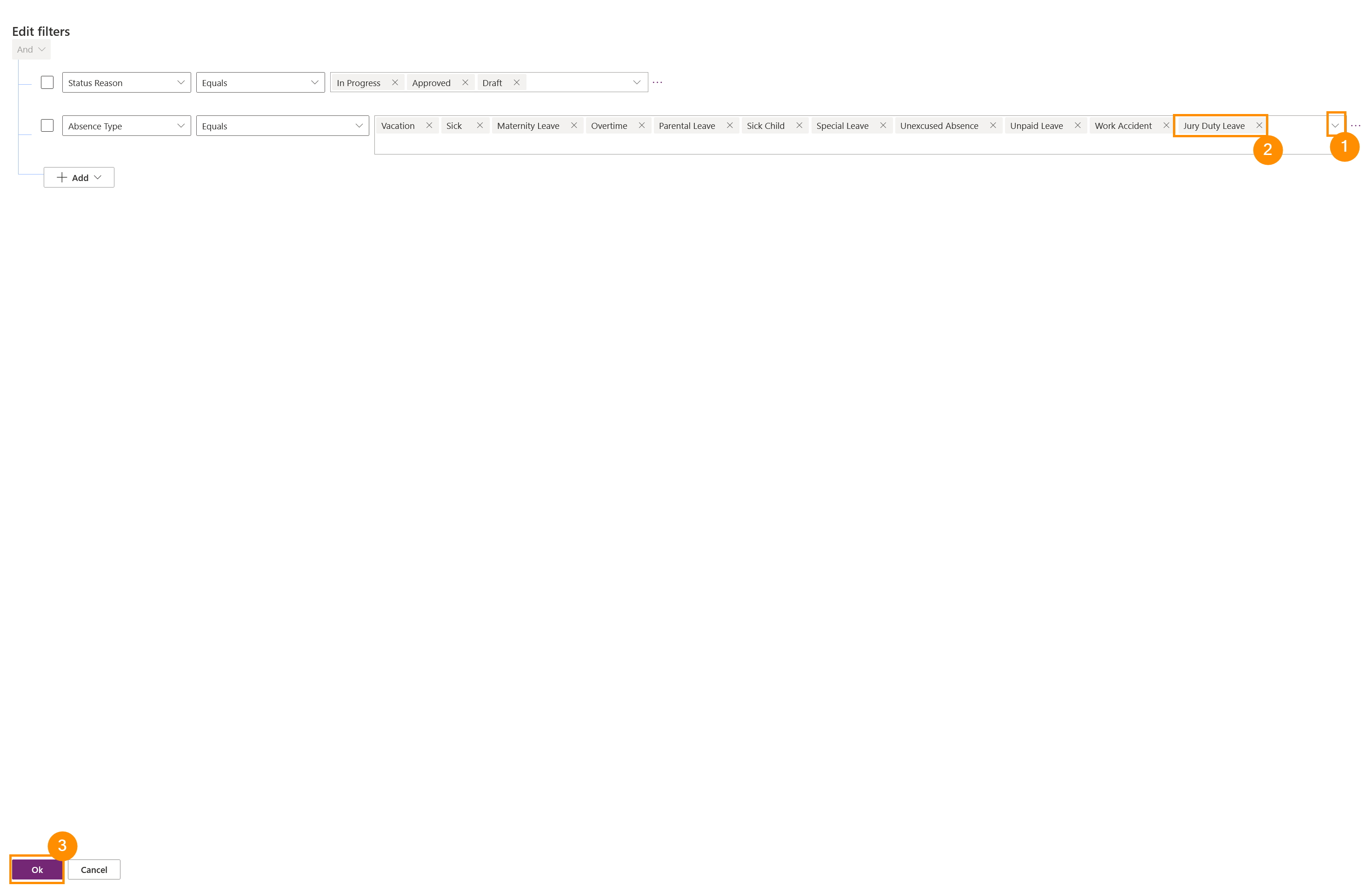 How to make a customized Absence Type show in the Absence Calendar